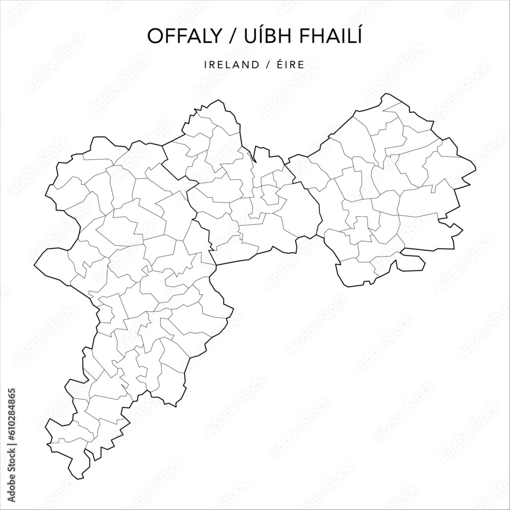 Vector Map of County Offaly (Countae Uíbh Fhaili) with the ...
