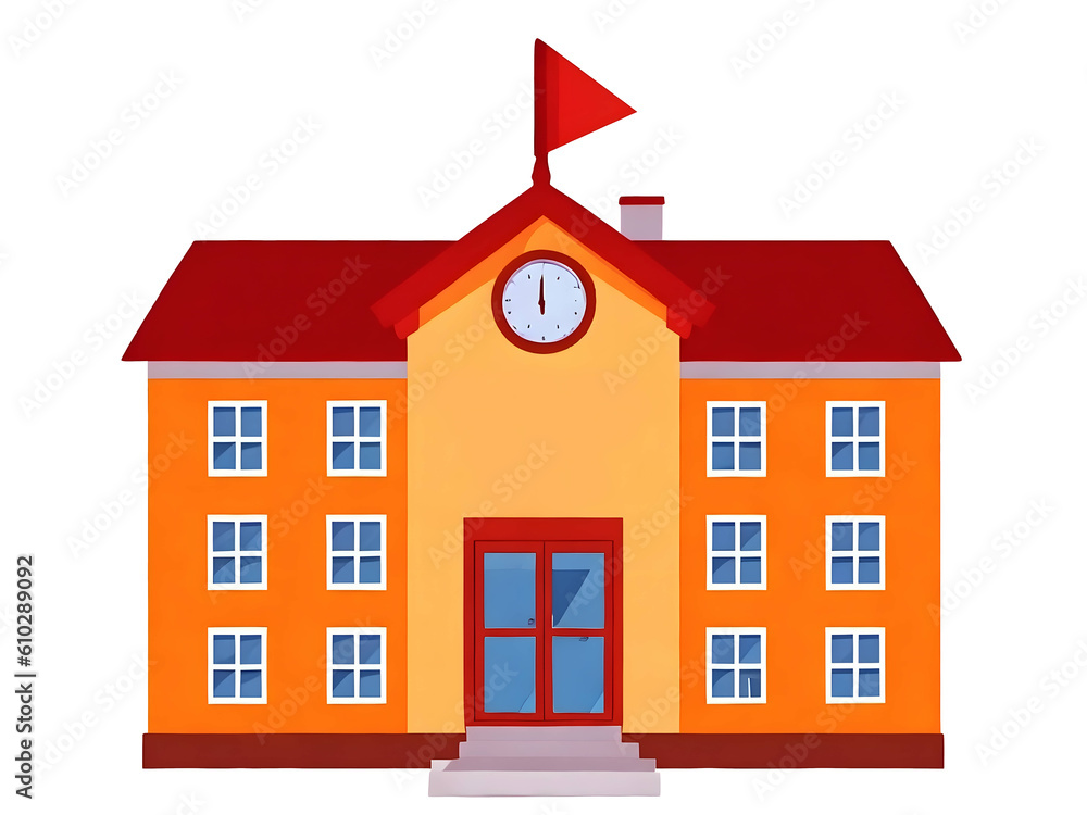 2d embassy, office, school building graphic png, ai generated Stock ...