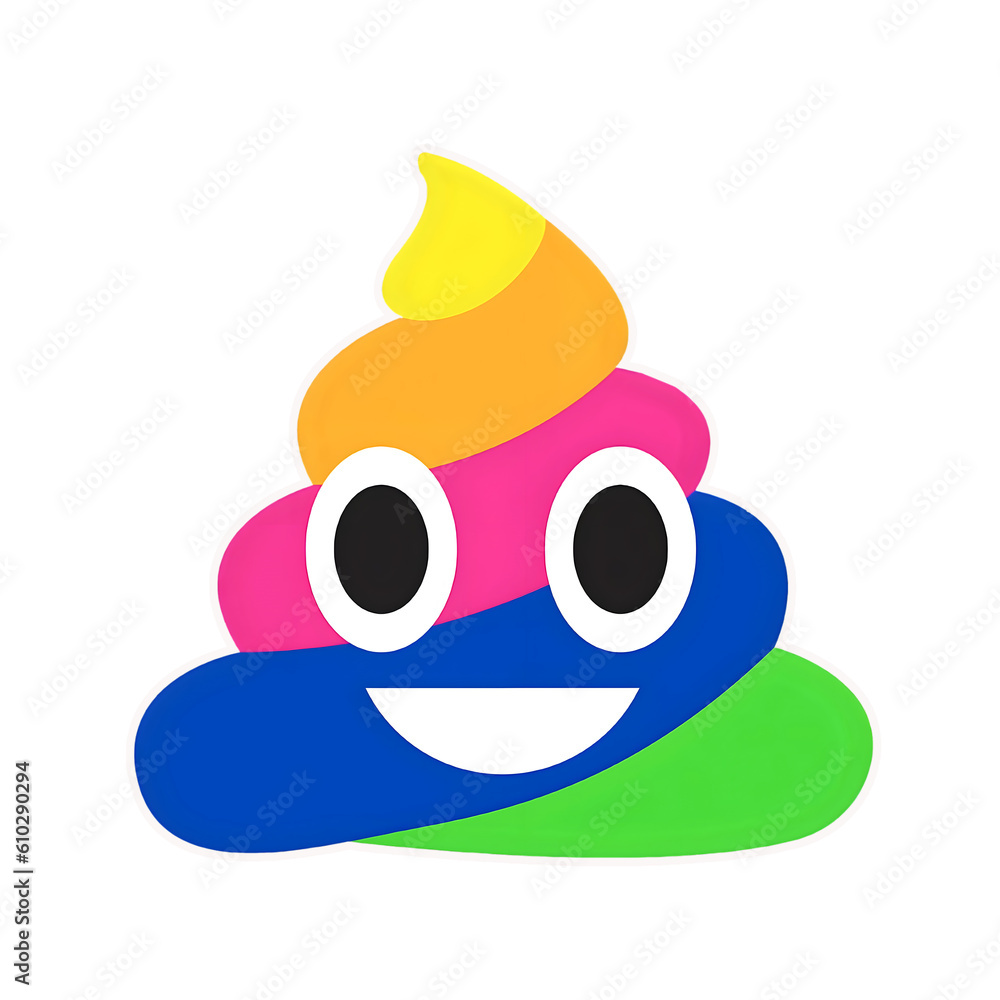 rainbow poo transparent background png Stock Illustration | Adobe Stock