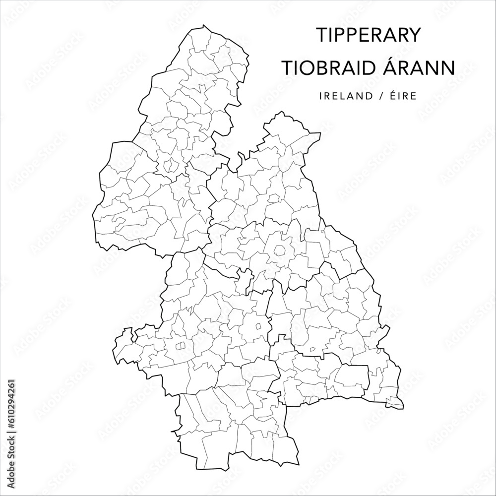 Vector Map of County Tipperary (Contae Thiobraid Árann) with the ...