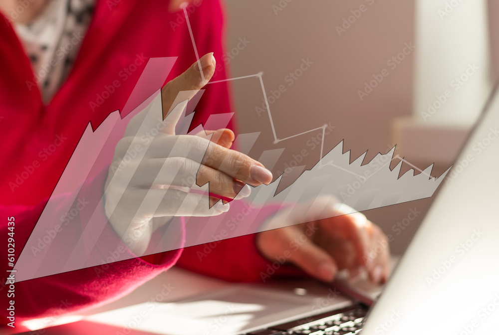 Business growth and financial investment concept. Businessman hand ...