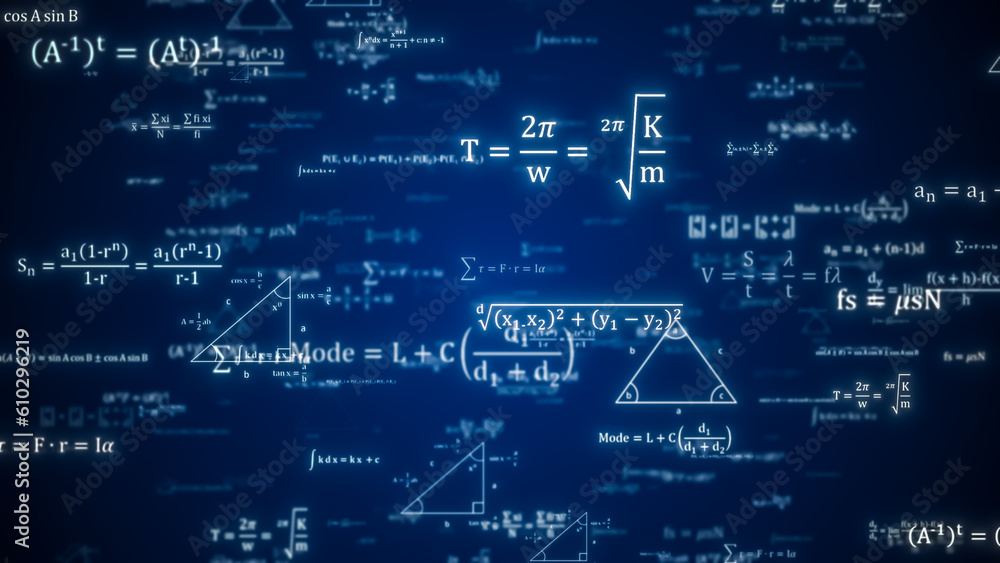 Abstract Physics equation concept, Mathematics calculation, Sciences ...