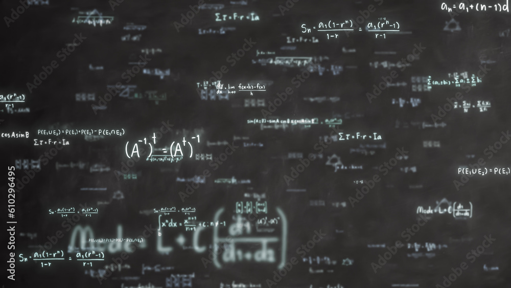 Abstract Physics equation concept, Mathematics calculation, Sciences ...