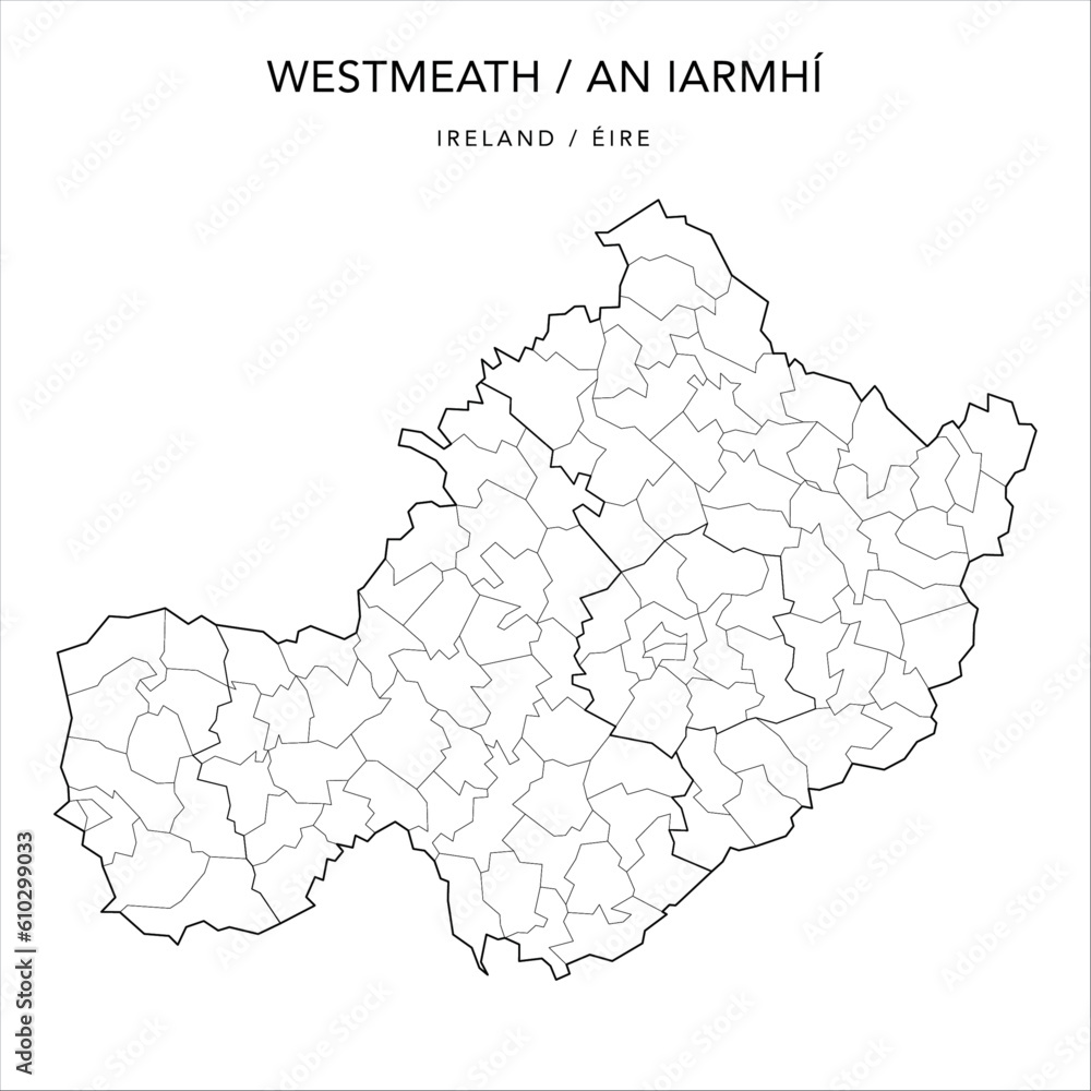 Vector Map Of County Westmeath Contae Na HIarmh With The vector-map-of-county-westmeath-contae-na-hiarmh-with-the