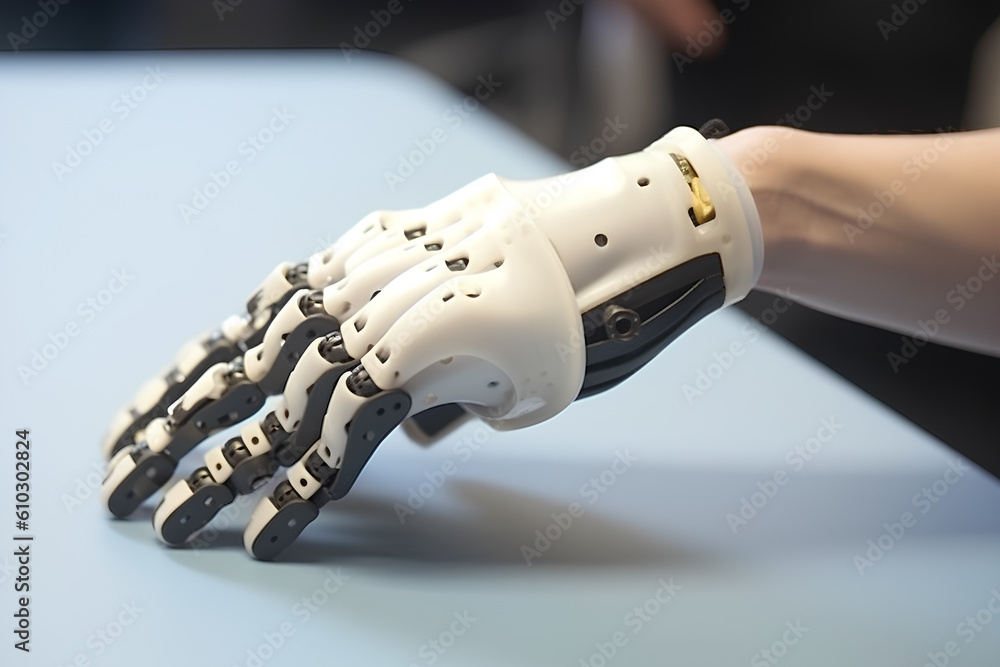 High tech prosthetic hand artificial limb advertising of bionic ...