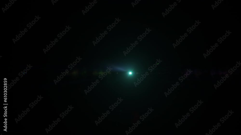 Glow green star light optical lens flares shine art animation movint ...