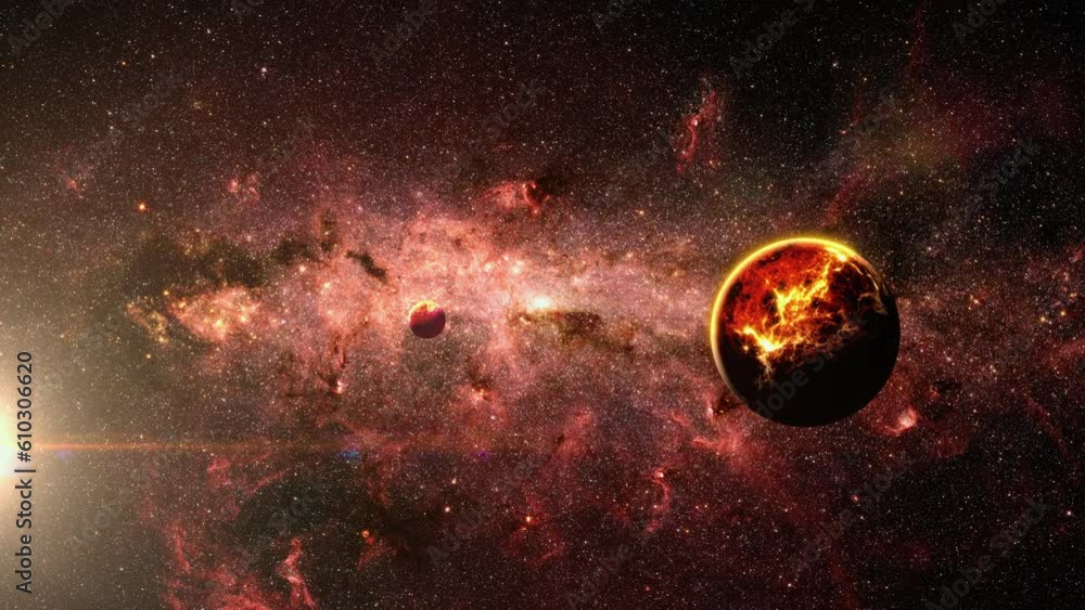 Abstract outer space view Alien planet galactic center milky way in the ...