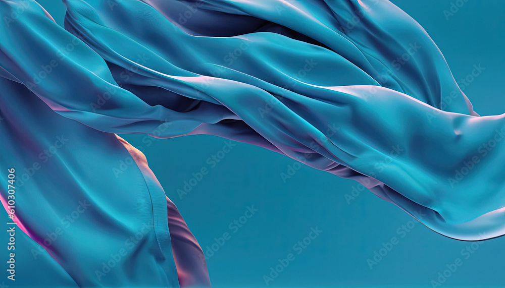 Blue Silk fabric Fluttering Cloth in the Wind Seamless Background with ...