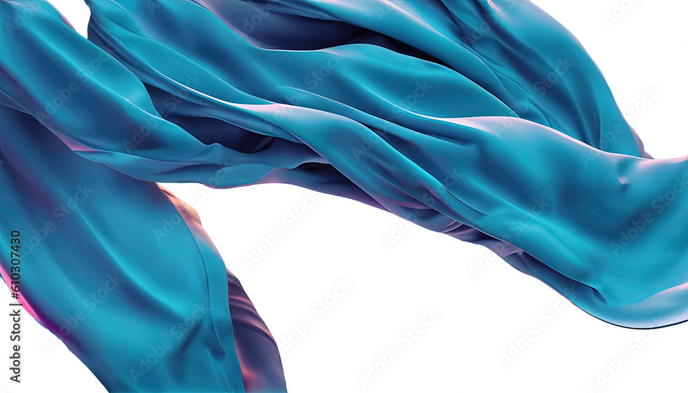 Blue Silk fabric Fluttering Cloth in the Wind Seamless Background with ...