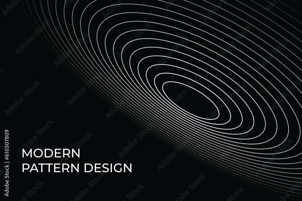 3D modern oval pattern design illustration, triangle pattern modern ...