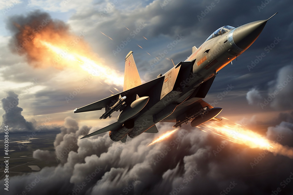 Fighter jet engaged in a high-stakes aerial battle. jet maneuvers ...