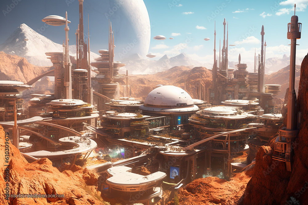 The Futuristic Martian Metropolis. Breathtaking futuristic city built ...