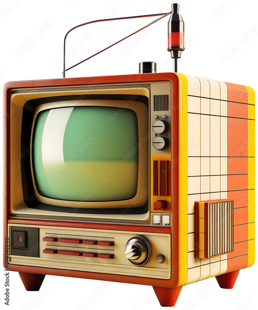 ai generated oldschool looking retro TV monitor from the past, tube ...