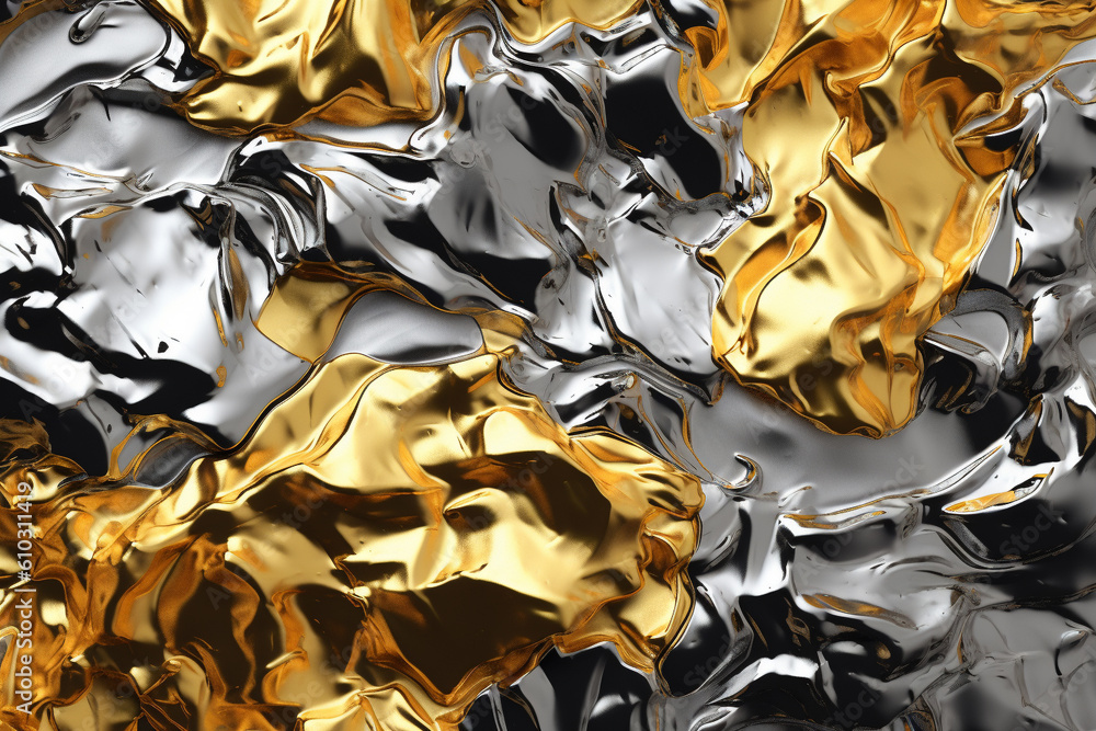 Molten gold and silver blend together in a harmonious dance of ...