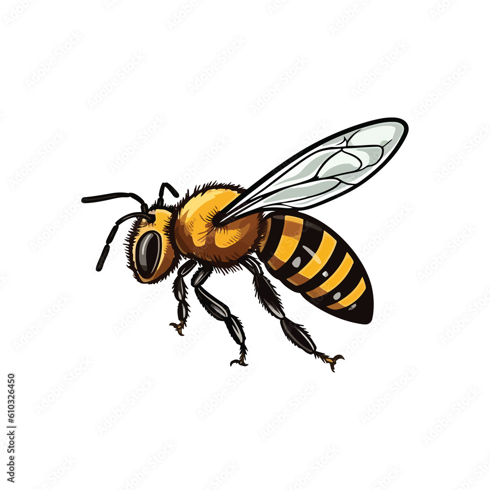 Adorable Insect: Cute 2D Cartoon Bee Illustration Stock Illustration ...