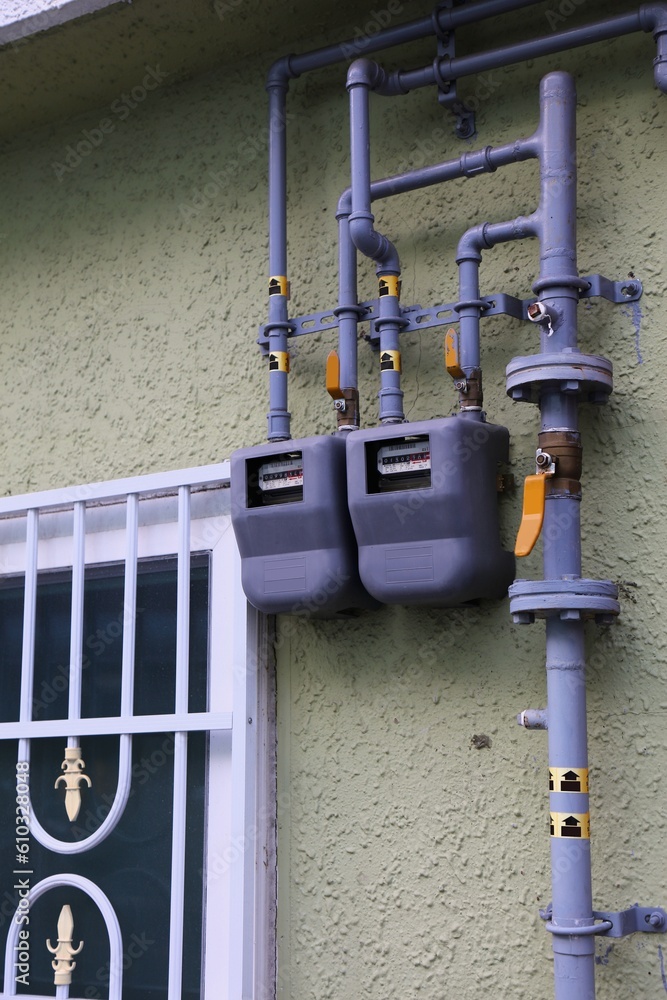Fotka „Gas meter in Korea. Residential fossil fuel consumption ...
