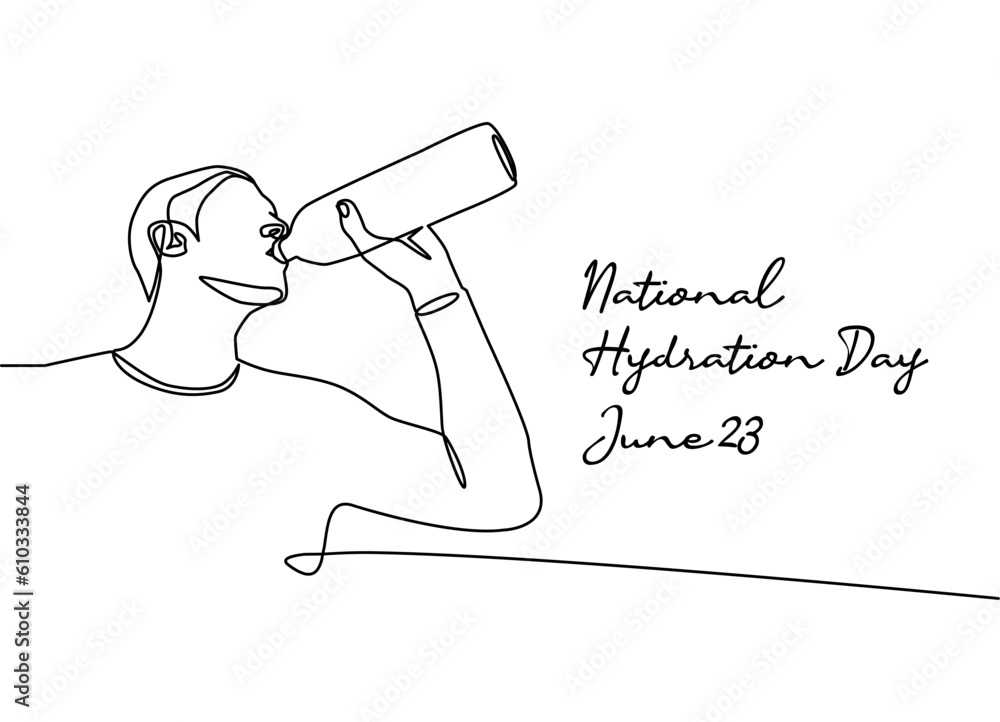 line art of national hydration day good for national hydration day ...