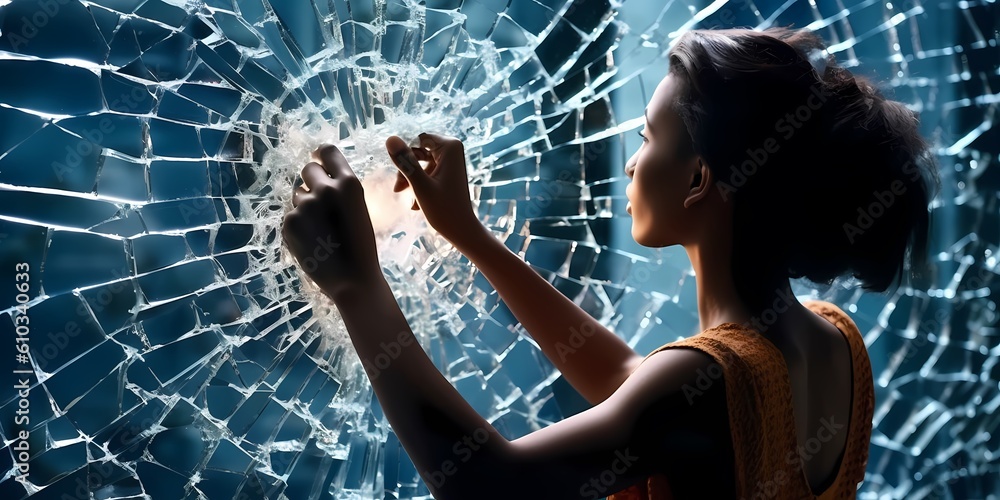Breaking Barriers: An image of a hand breaking through a glass ...