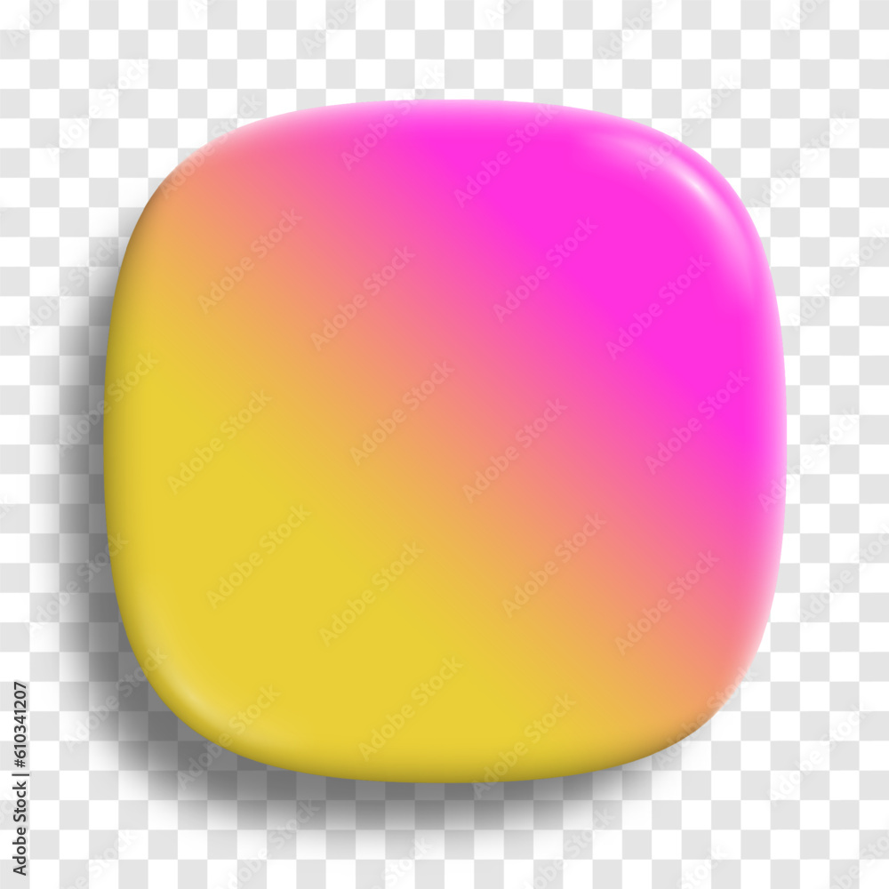 App icon superellipse, glossy pastel vector on transparent background ...