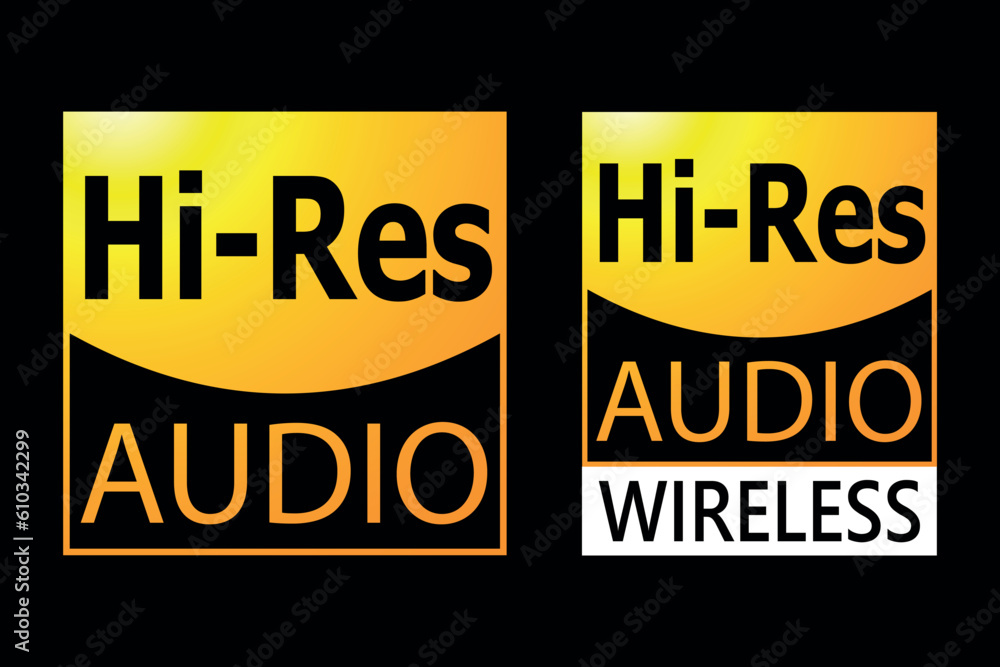The Icon Stands For Hi Res And Wireless High Definition Audio Square Logo With Black Lettering