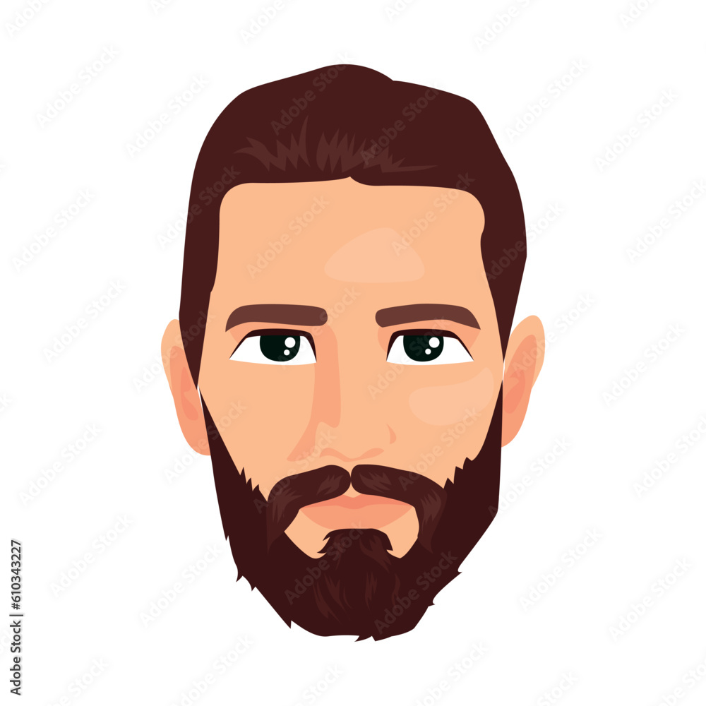 Beard Face icon. Colored vector element from beards collection ...