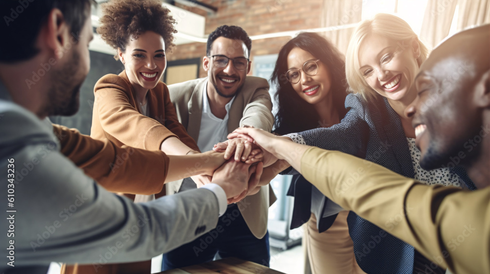 Teamwork Makes the Dream Work: An image of Diverse team members high ...