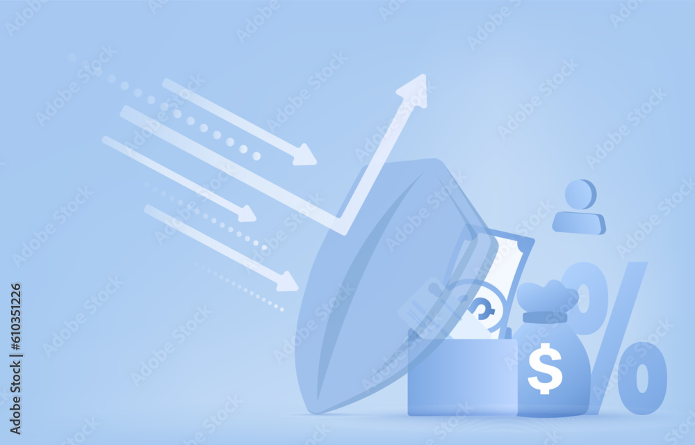 Protection concept. Safeguarding financial, insurance, and other ...