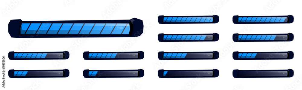 Stylized Liquid Progress Bar Transparent PNG Video Game App HUD UI Item ...