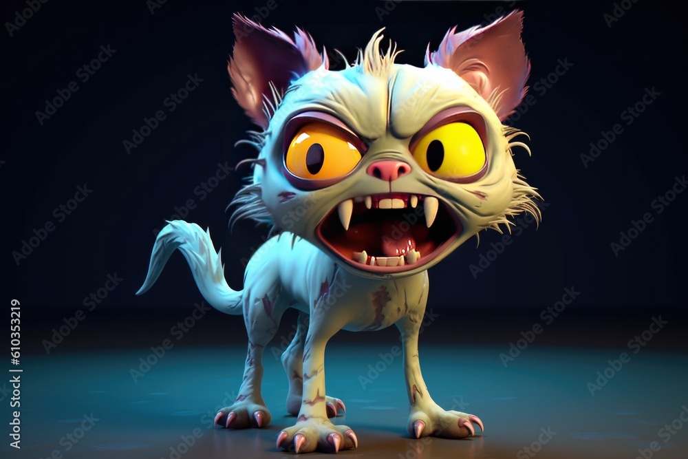 Cartoon Zombie Cat Character for Halloween. Generative AI Stock ...