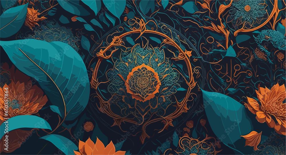 vector-based background image that combines organic and technological ...