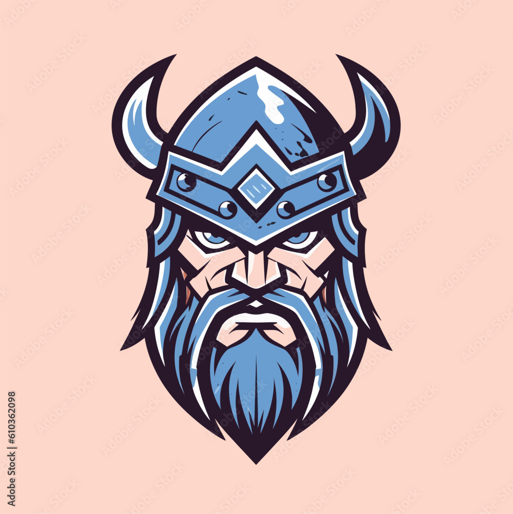 Blue Ice Viking Esports Logo Mascot Vector Illustration Stock Vector ...