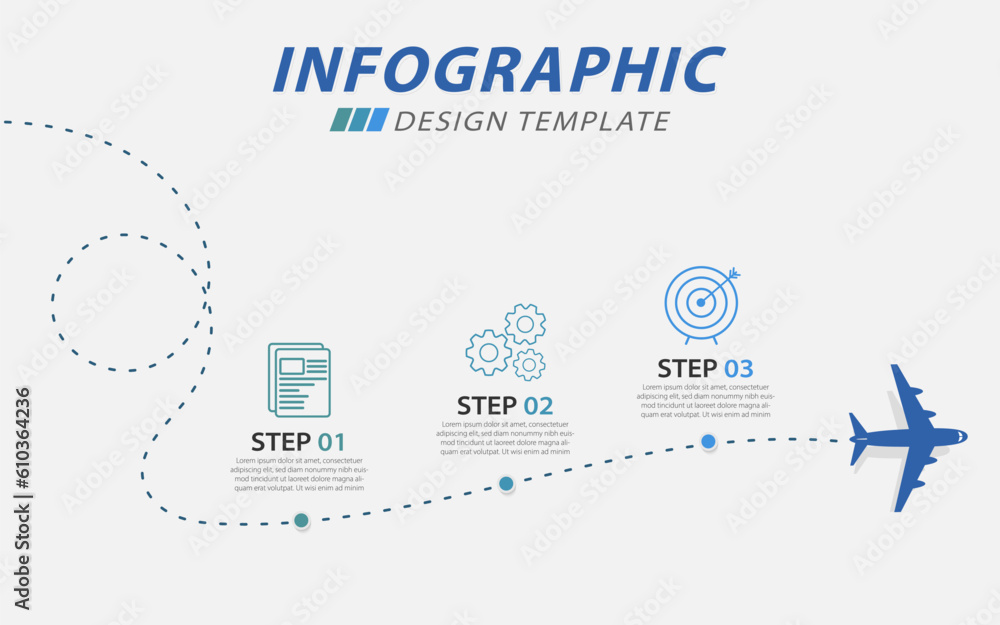Infographic design template. Timeline concept with 3 options or steps ...