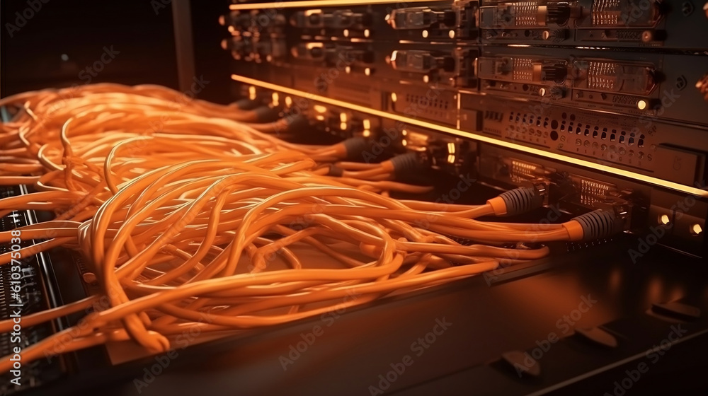 ภาพประกอบสต็อก Cables, Server, Server room, Data center, Network ...