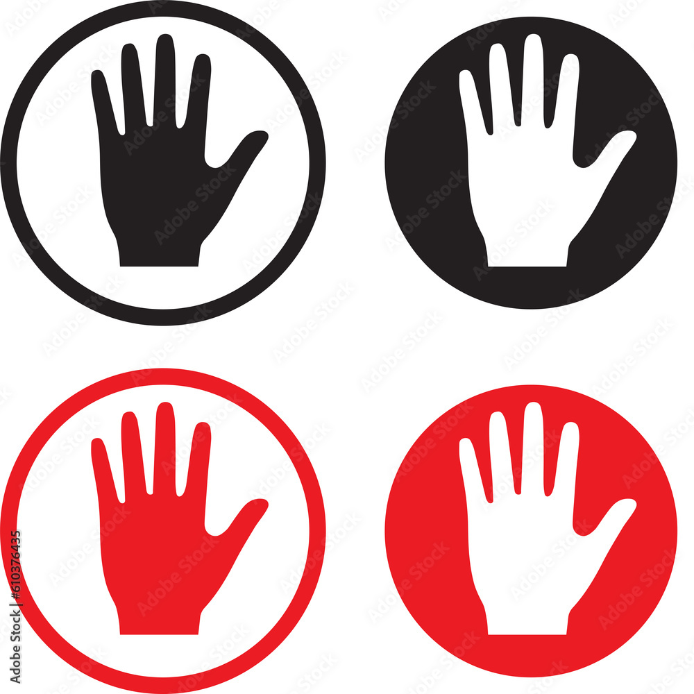 High quality Stop Sign symbol icon. Warning danger symbol prohibiting ...