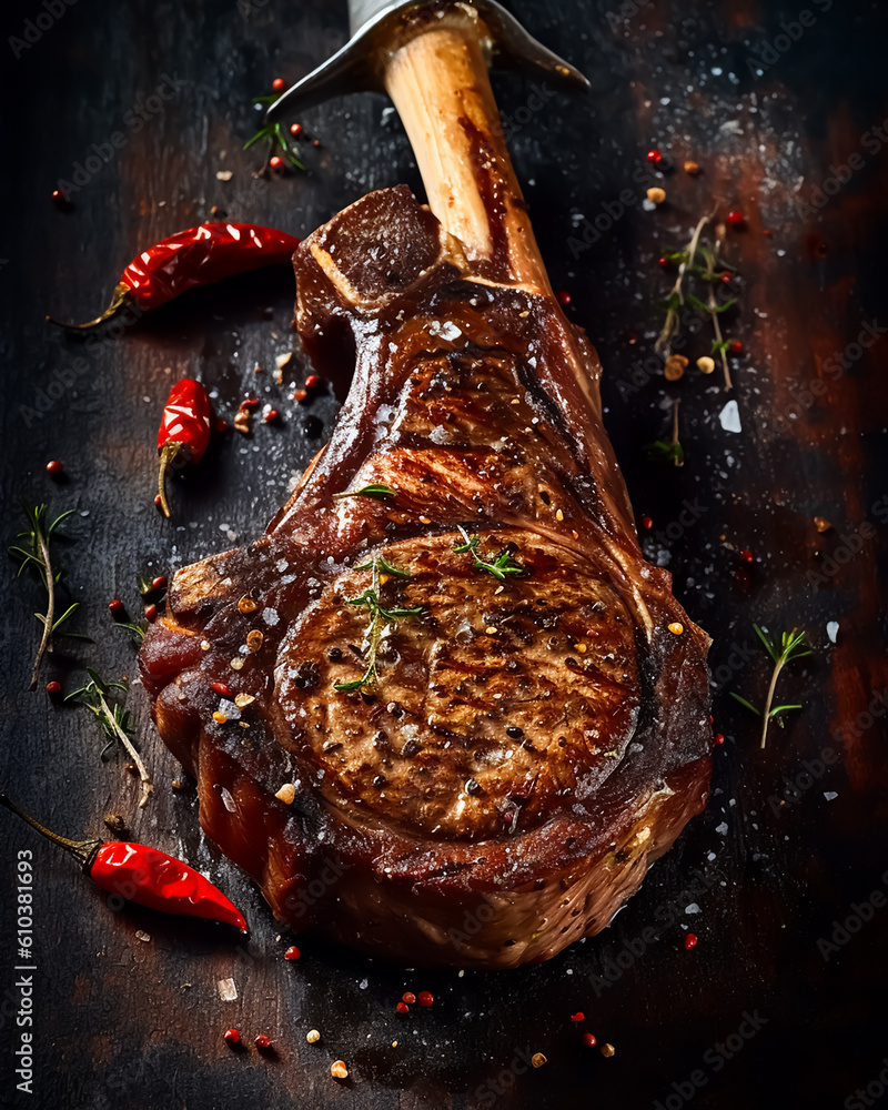 tender and delicious grilled rack of lamb Chops cooked in middle ...