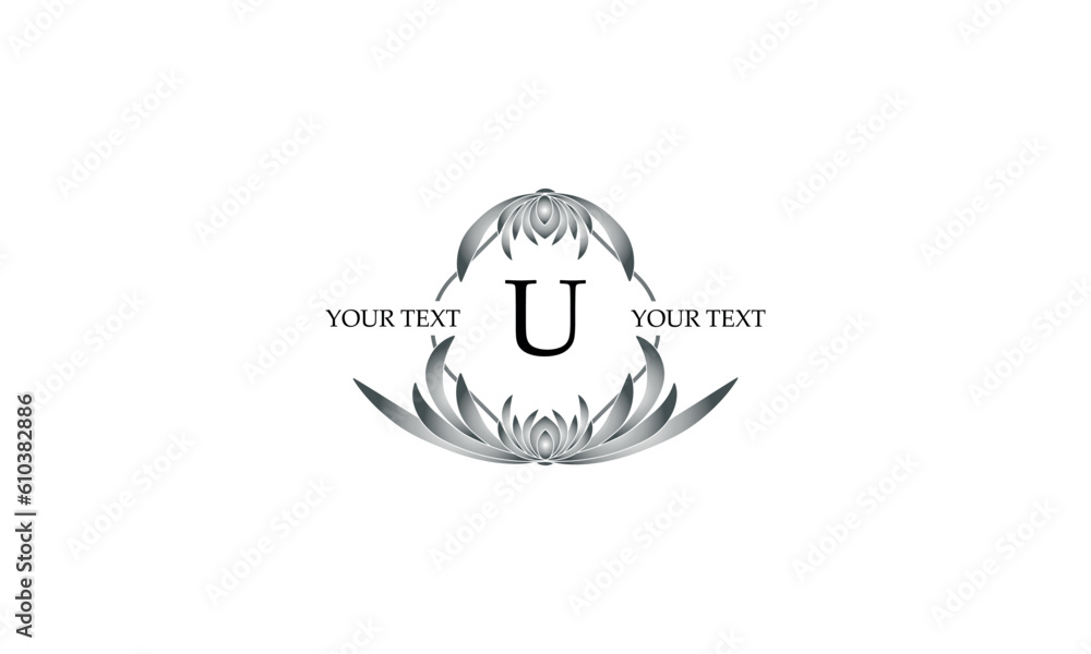 Exclusive vector monogram with initial U. Template for signs, logos ...