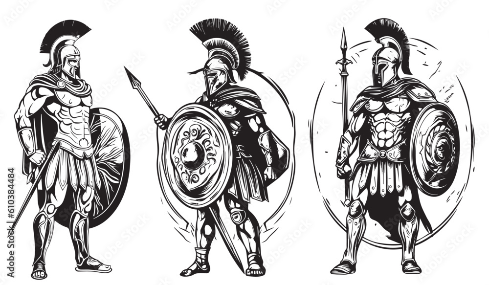 Greek Warrior Drawing