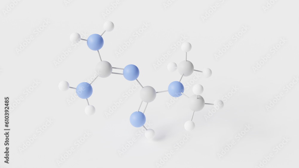 Metformin Molecule 3d Molecular Structure Ball And Stick Model Structural Chemical Formula