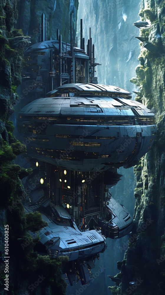 spaceship flying mountain building background still frame prometheus ...