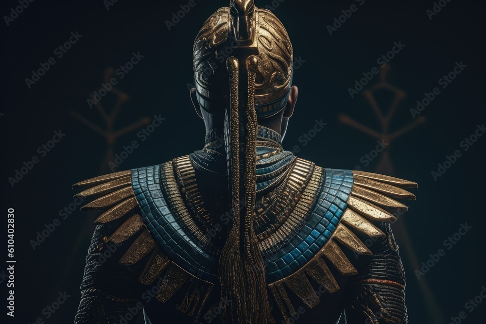 Magnificent Back View of an Ancient Pharaoh Stock Illustration | Adobe ...