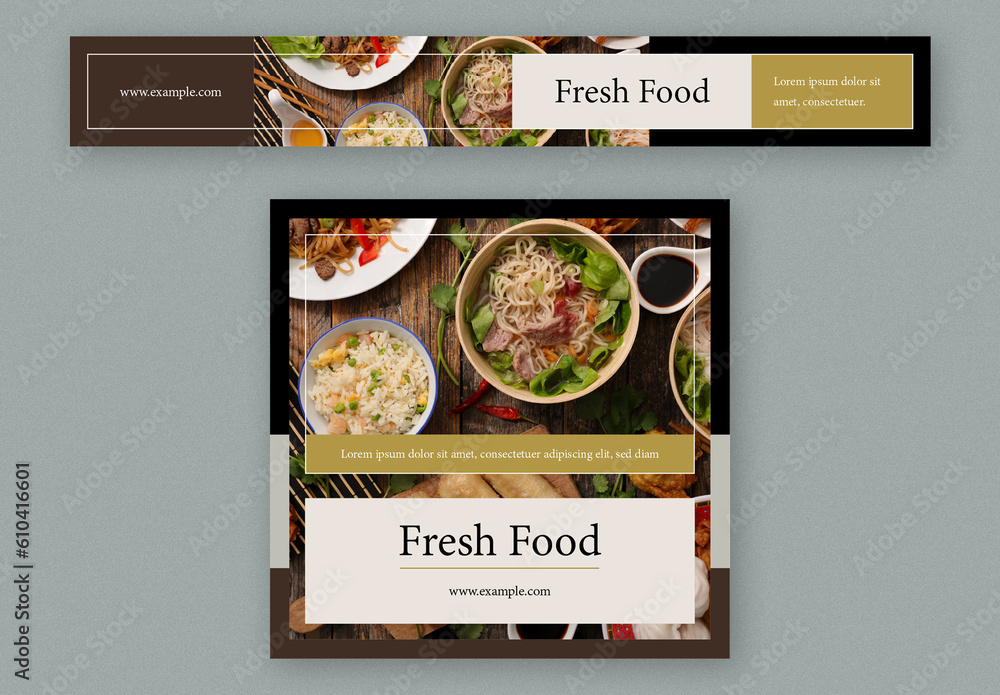 Set of Web Banners with Neutral Color Palette Stock Template | Adobe Stock