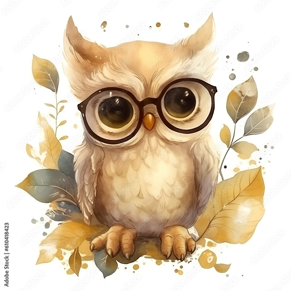 Owl Wearing Glasses Clipart