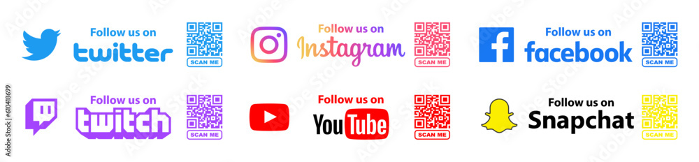 Social Media Icons,Facebook,Instagram,Twitter ,YouTube ,Snapchat and ...