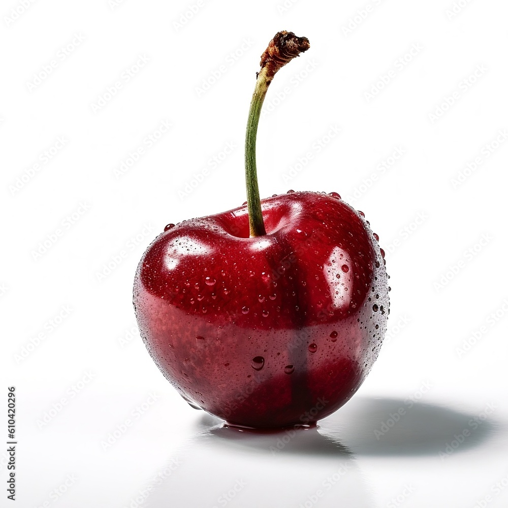 Cherry still life on a white background 2 Stock Illustration | Adobe Stock