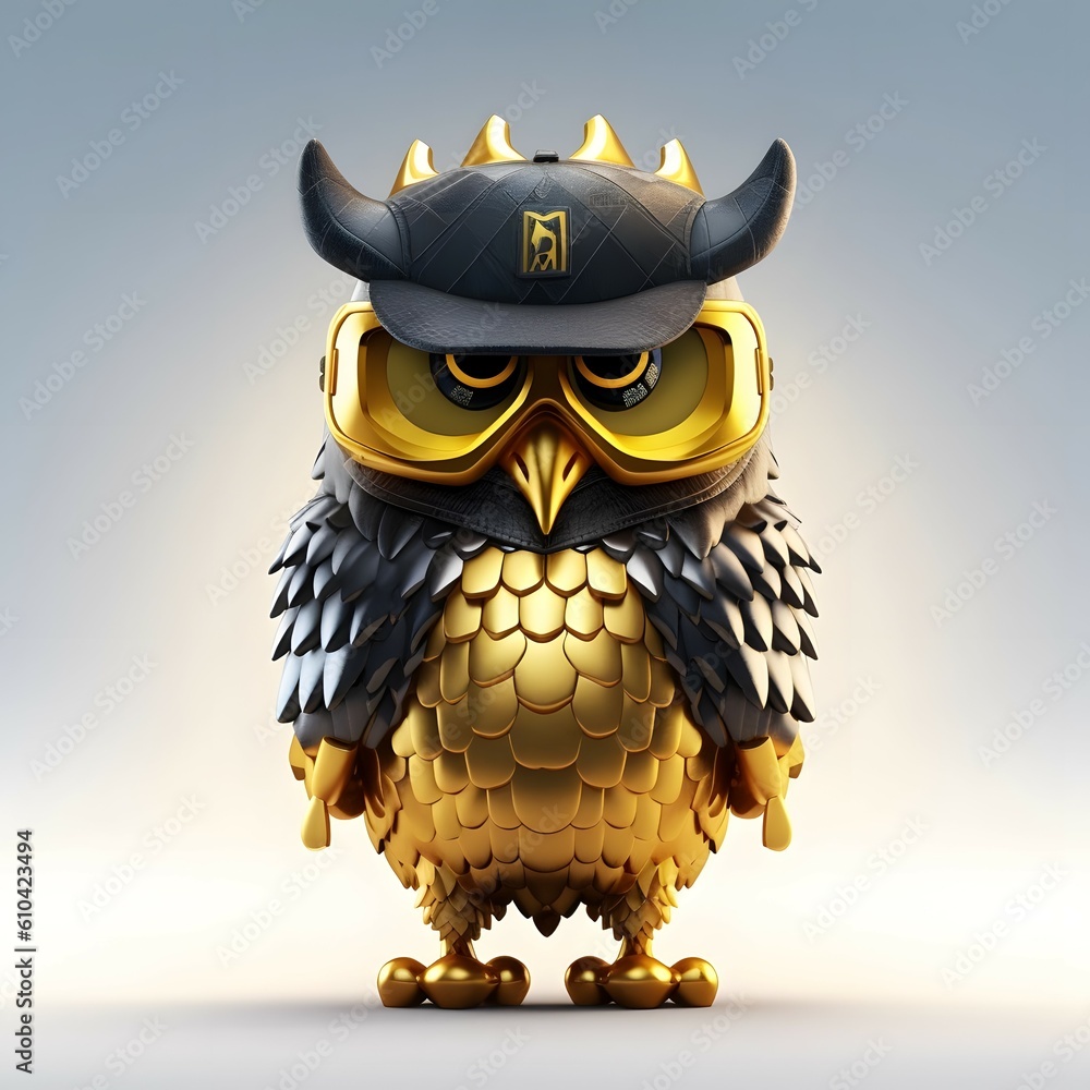 Ilustração do Stock: please create pixar style character clipart of owl ...