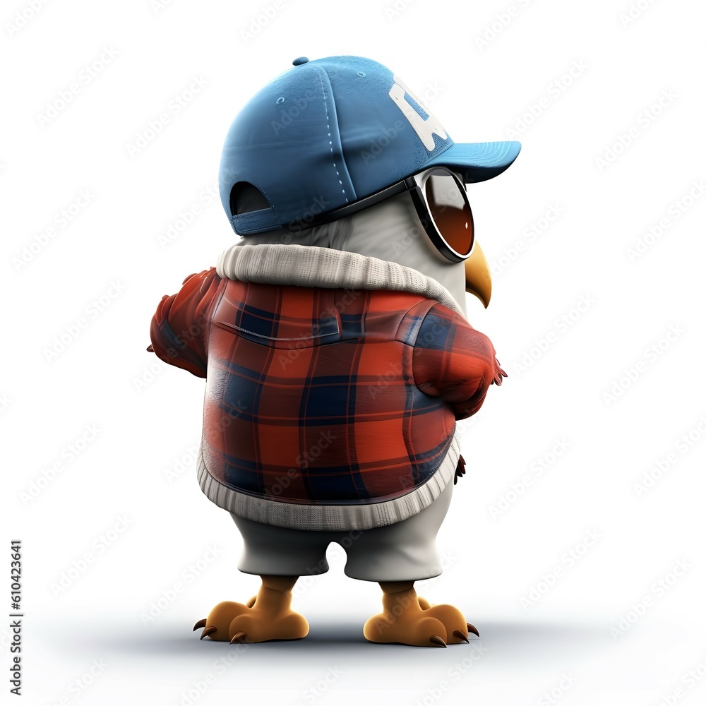 please create pixar style character clipart of an owl dressed like a ...