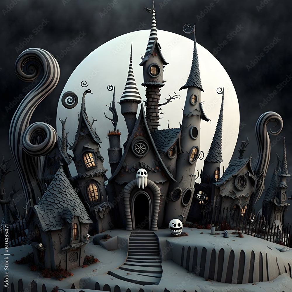 pov nightmare before Christmas town and the monsters are walking around ...