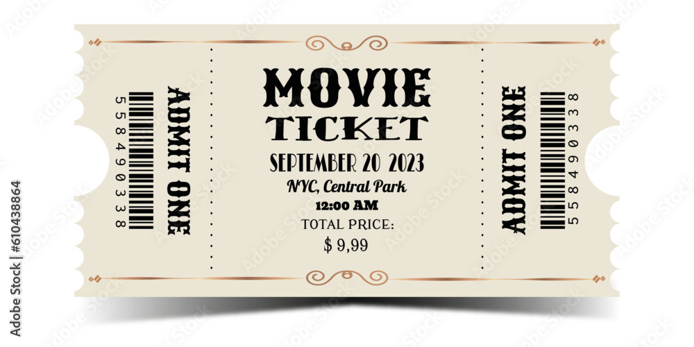 Vintage Movie Ticket Template