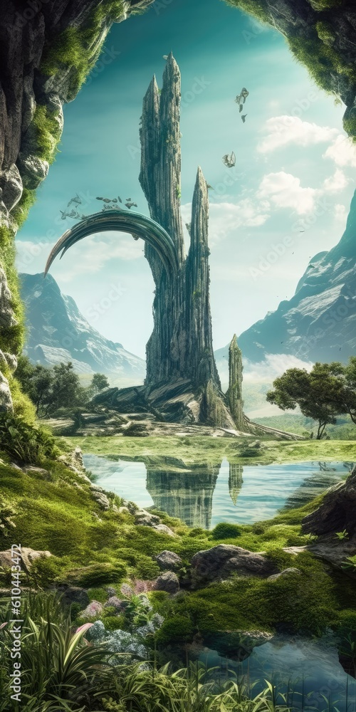 Mystical Alien Landscapes with Twisted Continents and Ancient Temples ...