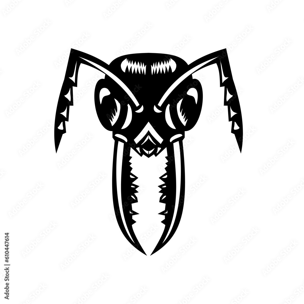 Mascot illustration of head of jack jumper ant, jumping jack, hopper ...